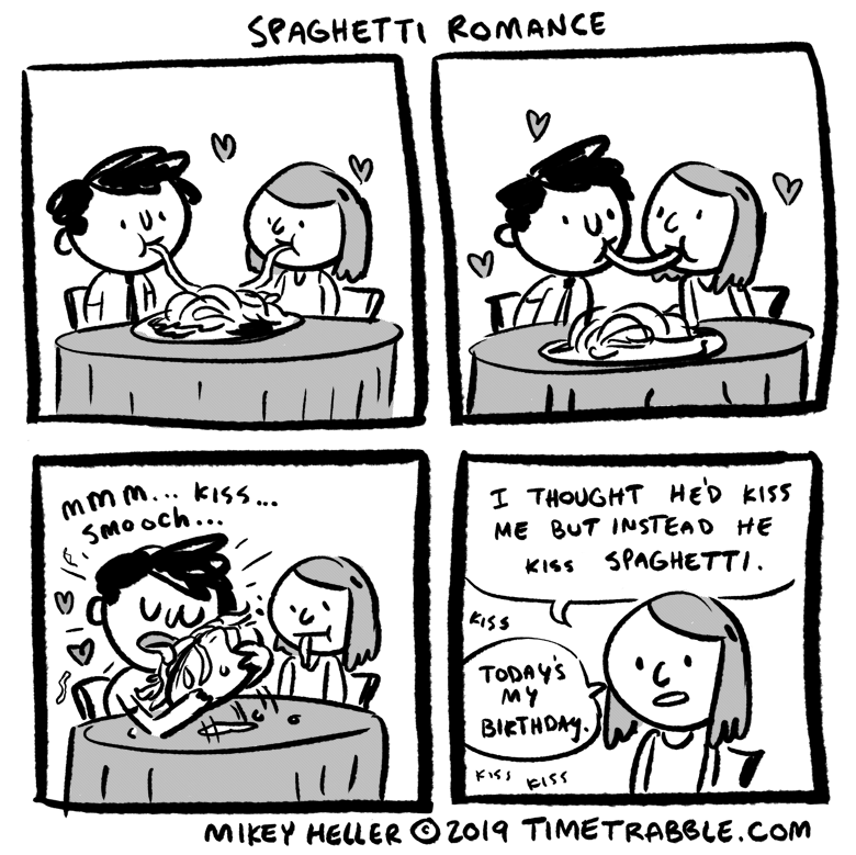 「i drew a comic about spaghetti 」Mikey Hellerの漫画