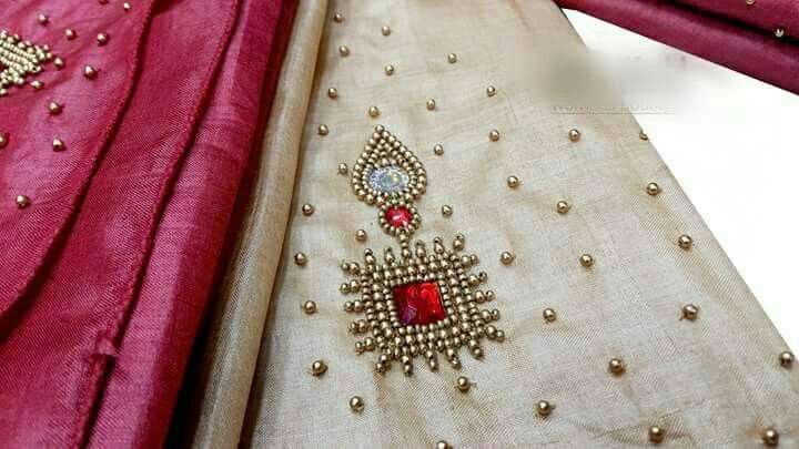 Yaksha Studio on Twitter: "Emblised with beads work kadana and little zardoshi. The flowers give ...