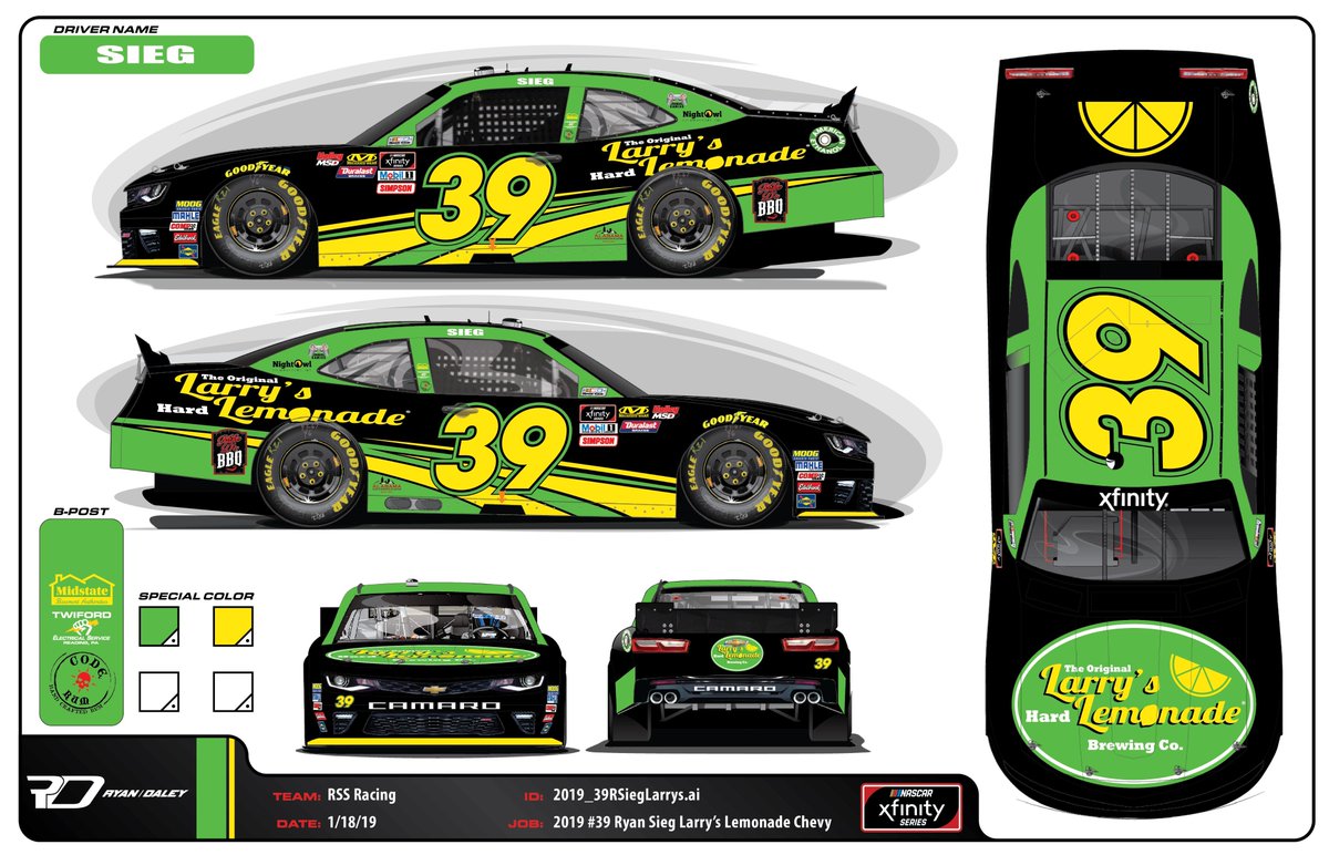 Ryan Sieg's Larry's Lemonade livery : r/NASCAR