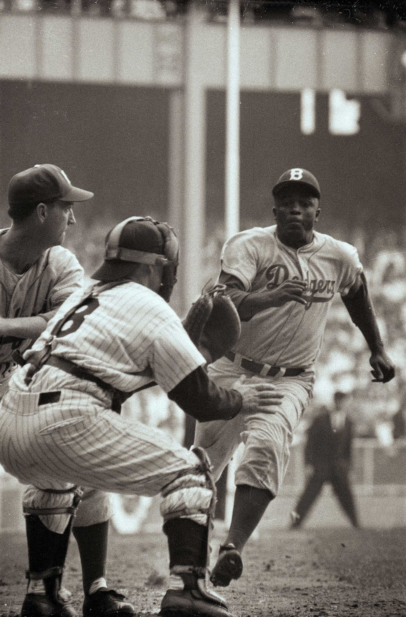 Jackie Robinson Stealing Home