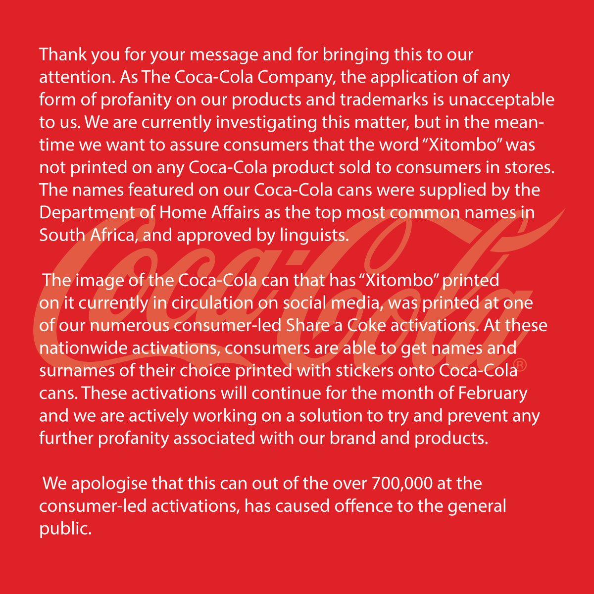 FARK.com: (10309448) Coca-Cola recommends sharing a Coke with 'Xitombo ...