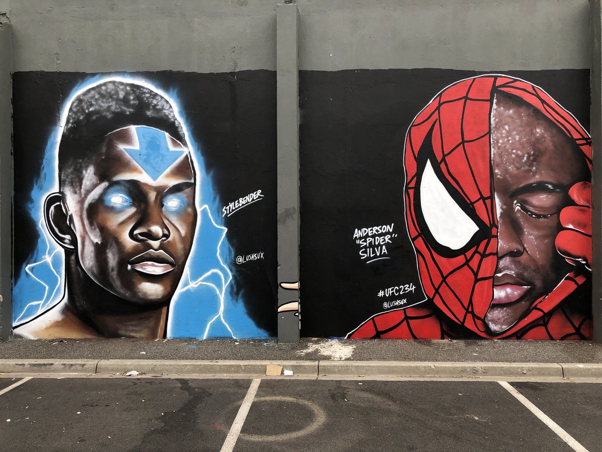 Cool Stylebender vs Anderson “Spider” Silva inspired mural in Melbourne ...