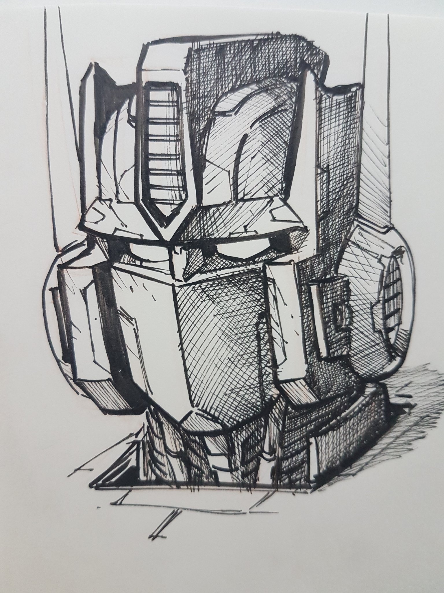 Transformers Drawings Optimus Prime Head