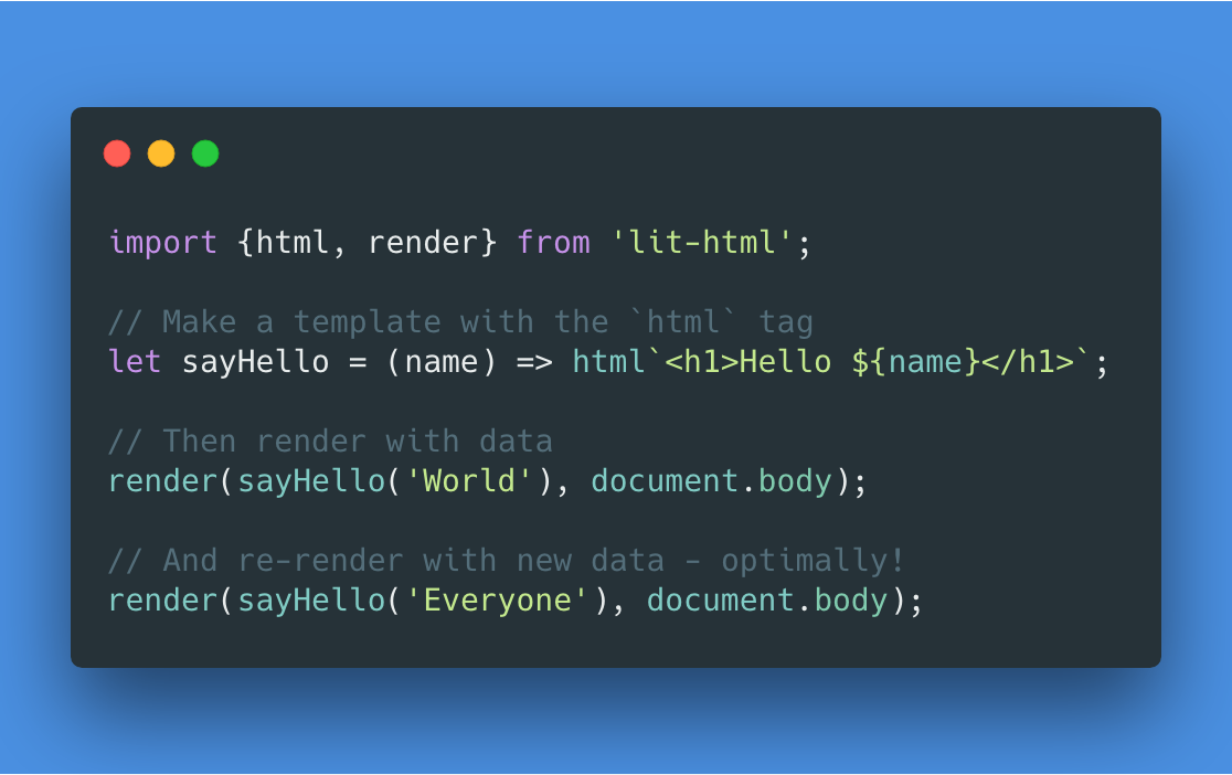 Lit on Twitter: "What's a lit-html? How does a LitElement look?…