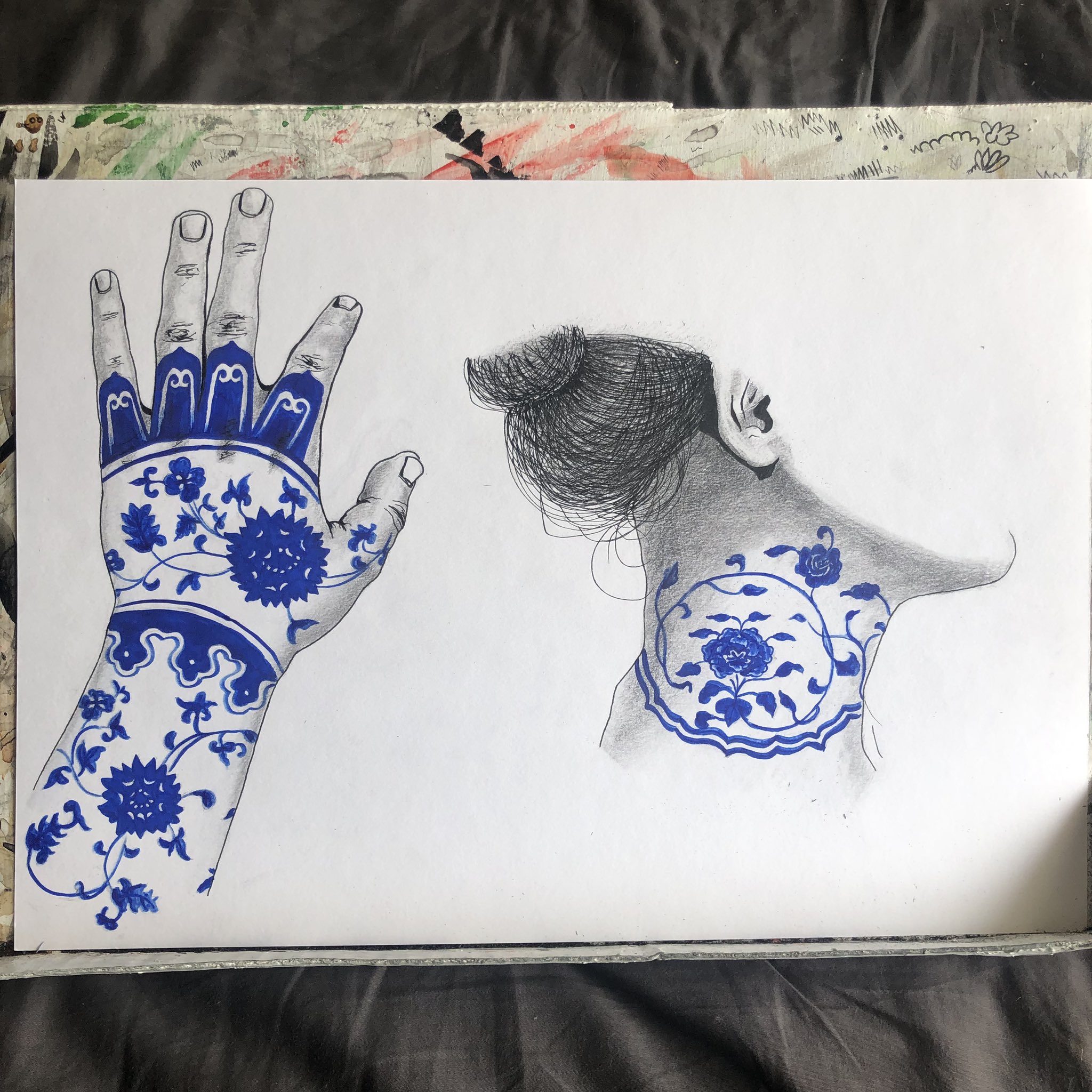 Blue White Porcelain Tattoos