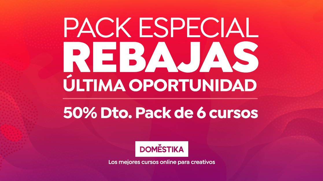 Domestika on Twitter: "¡Última oportunidad! Consigue tu pack de 6 cursos online con descuento ...
