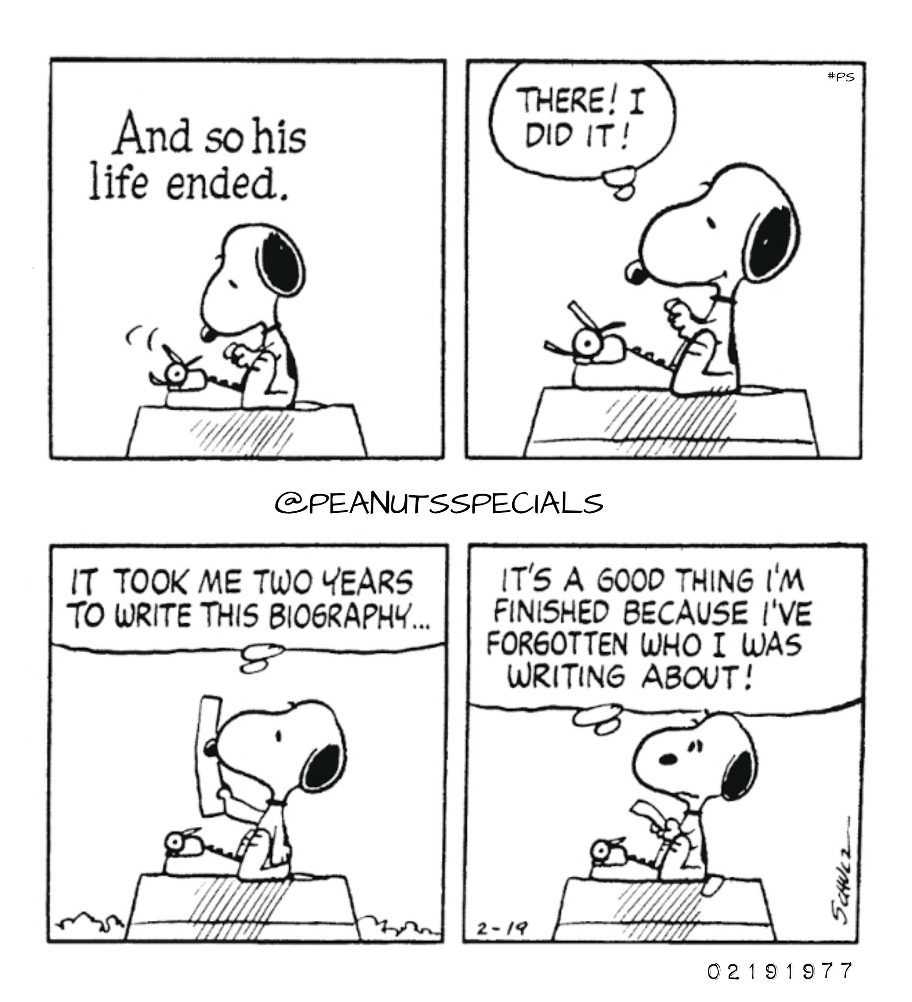 Snoopy Writing