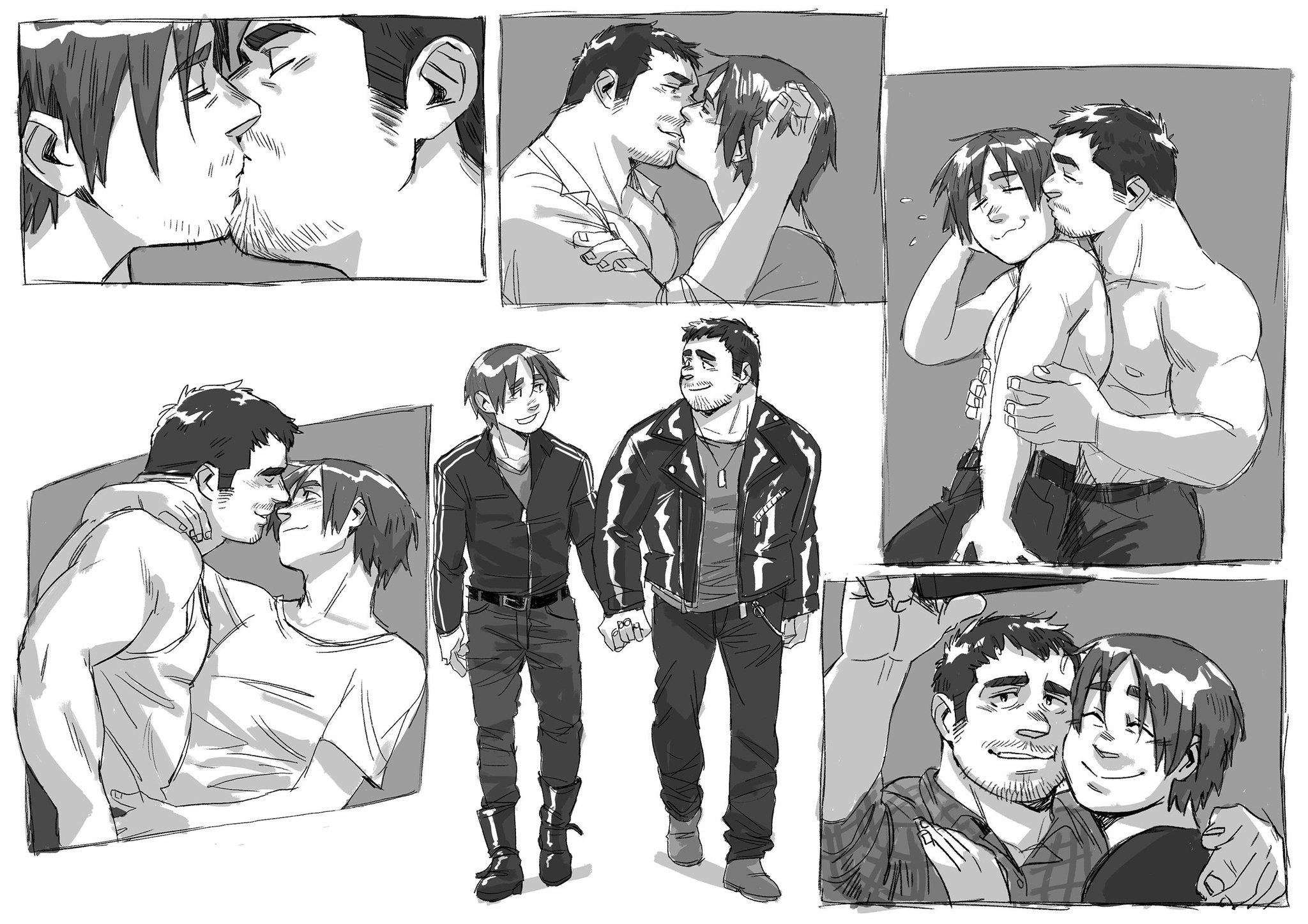 🍭GAMUBEAR🍬 on Twitter: "Some Chris and Leon sketches, used some references to practice drawing ...