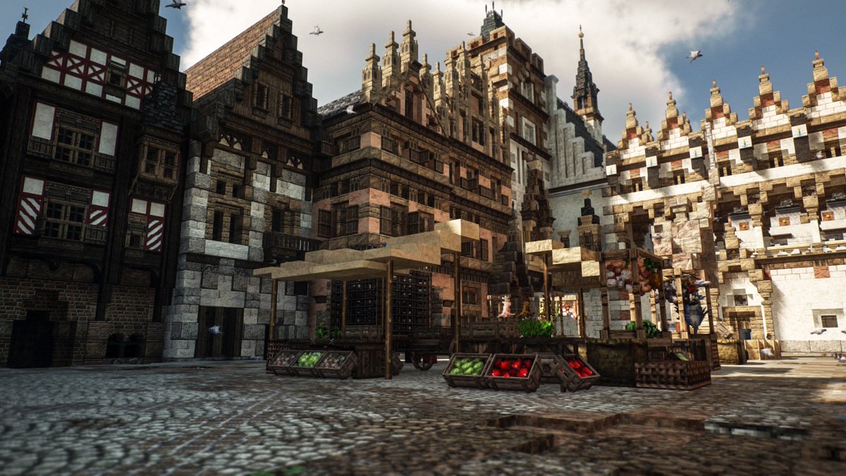 Medieval Town Square Minecraft Minecraft Medieval Village With Castle