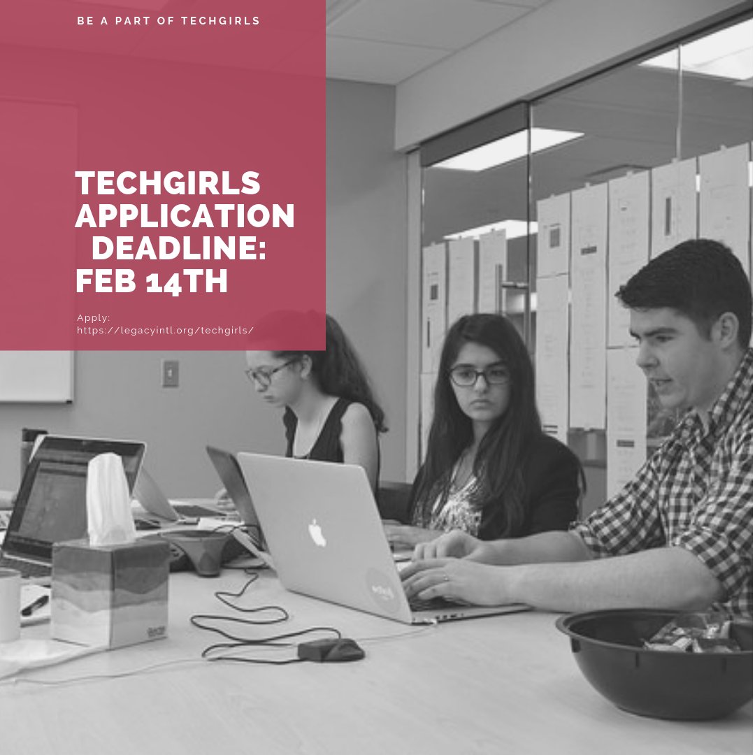 The TechGirls 2019 application is extended to Feb 14th! You still have time to apply today and ...