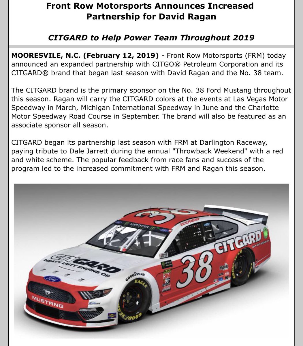 Citgard to sponsor David Ragan for 3 races: Las Vegas 1, June Michigan ...