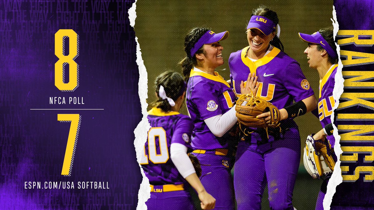 LSU Softball moves up to #7/8 in national polls after 6 run-rule wins ...