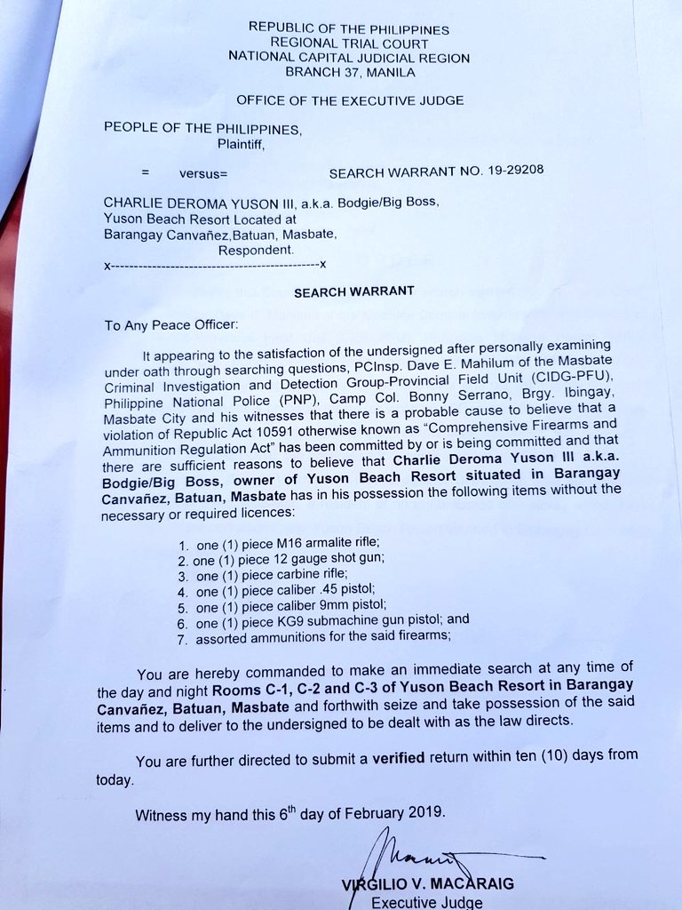 ABS-CBN News on Twitter: "Bahay at resort ng mag-amang Batuan Mayor Charmax Jan Yuson at Vice ...