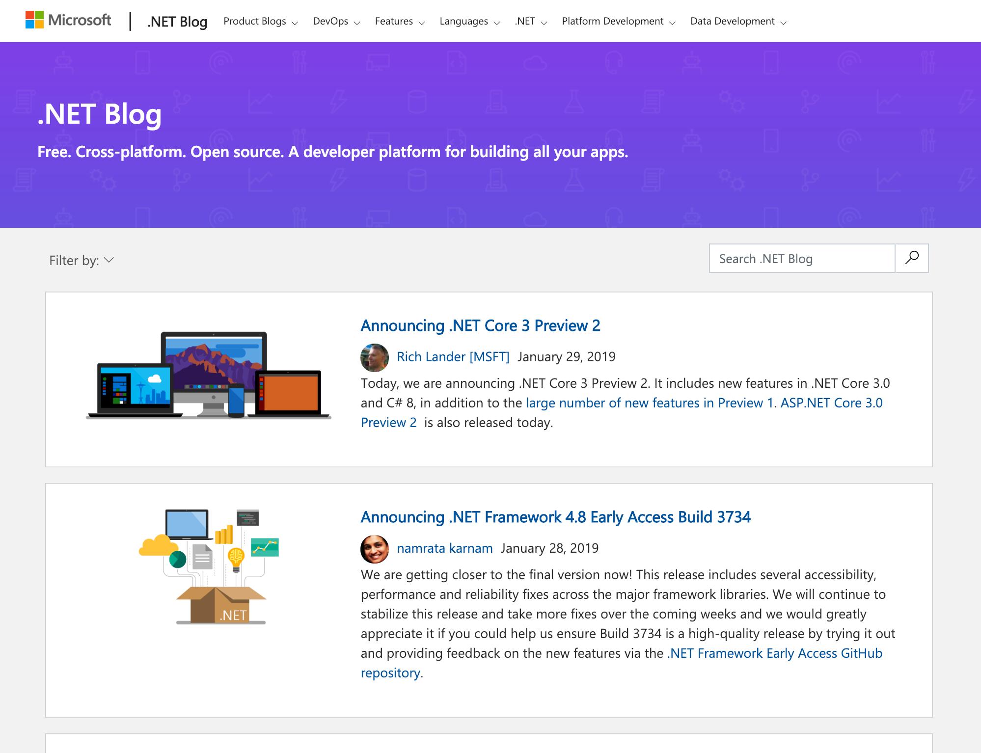 .NET on Twitter: "The #DotNet blog is getting a major update! Find more details and get a sneak ...