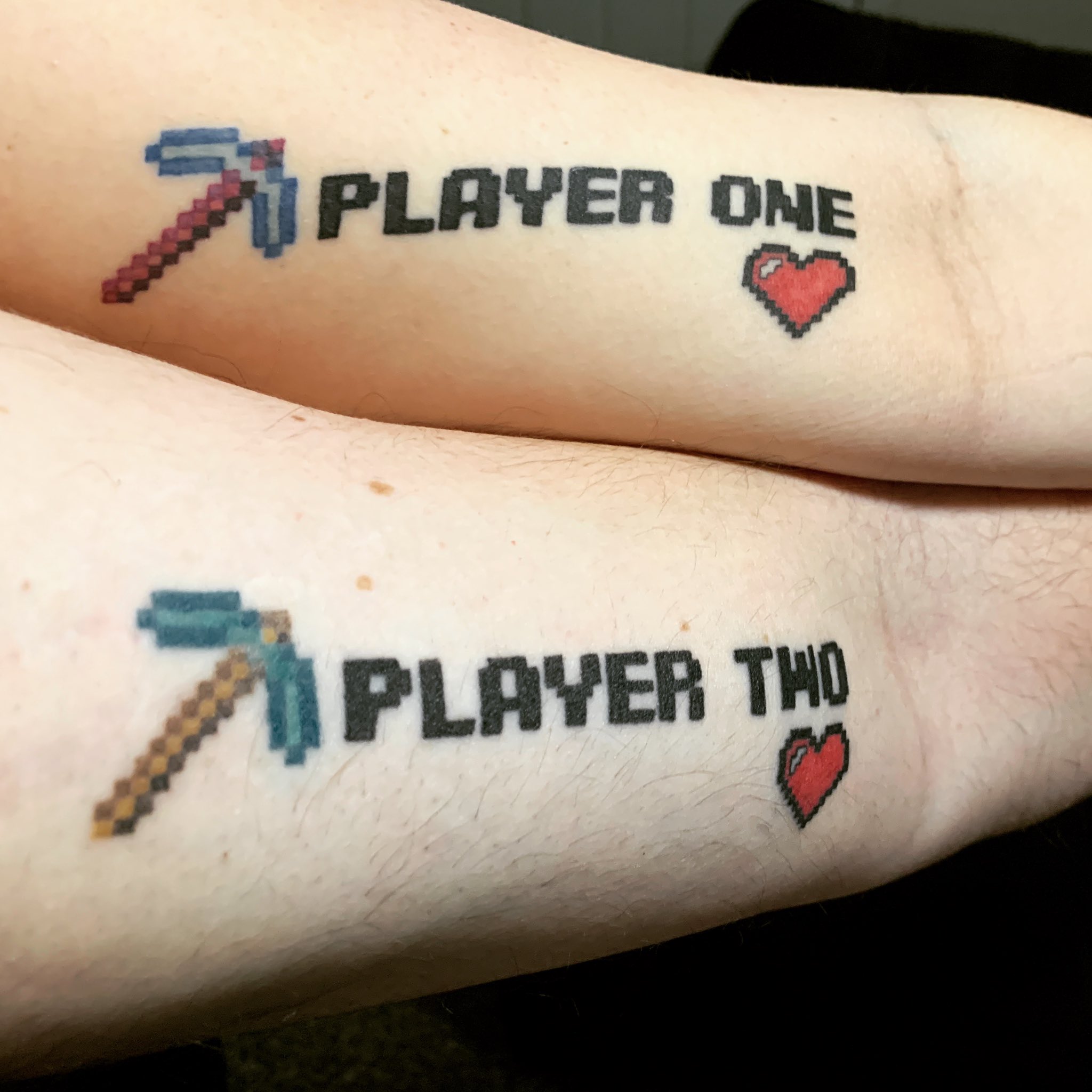 Minecraft Hearts Tattoo