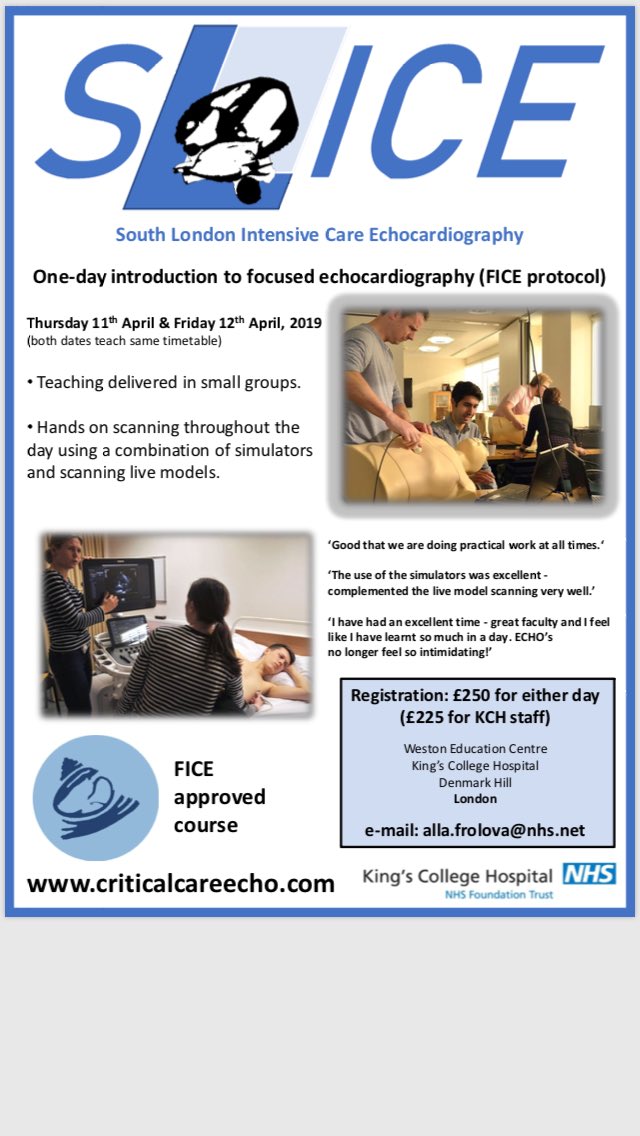 South London Intensive Care Echo on Twitter: "Not only do we have our advanced echo courses at ...