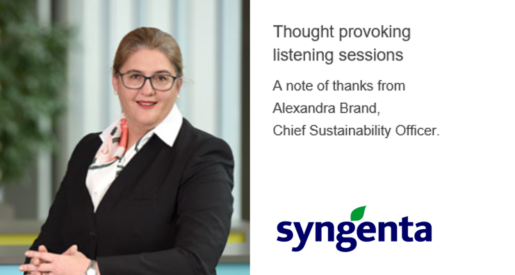 A note of thanks from Alexandra Brand, our Chief Sustainability Officer ...