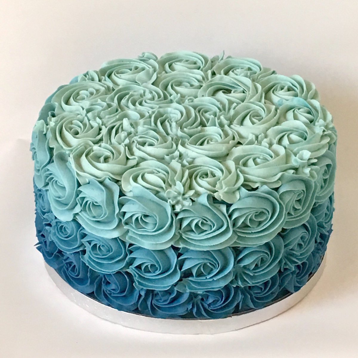 Blue Rosette Cake
