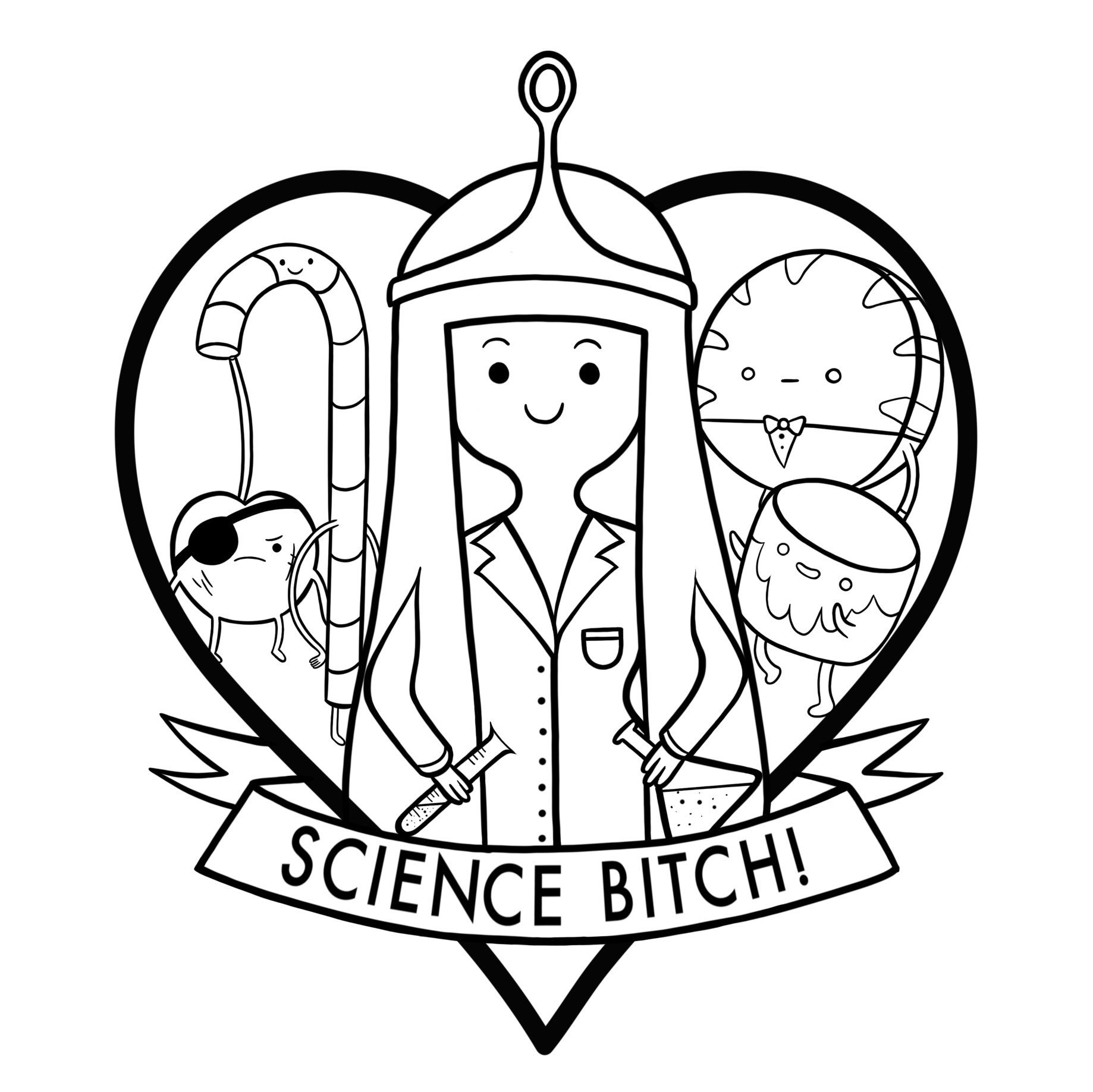 Adventure Time Coloring Pages Princess Bubblegum And Marceline