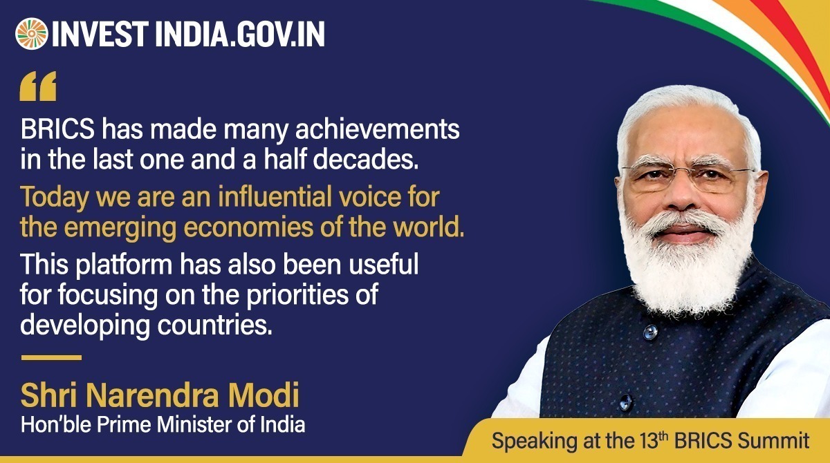 Invest India on Twitter: "At the 13th #BRICSSummit, Hon'ble PM ...