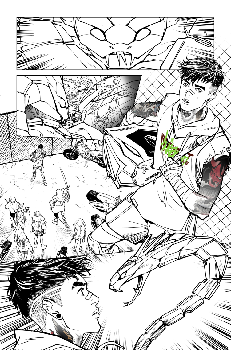 「#freefire #garena #Rampage Here're layout and ink I did for 」海凝 Hainingの漫画