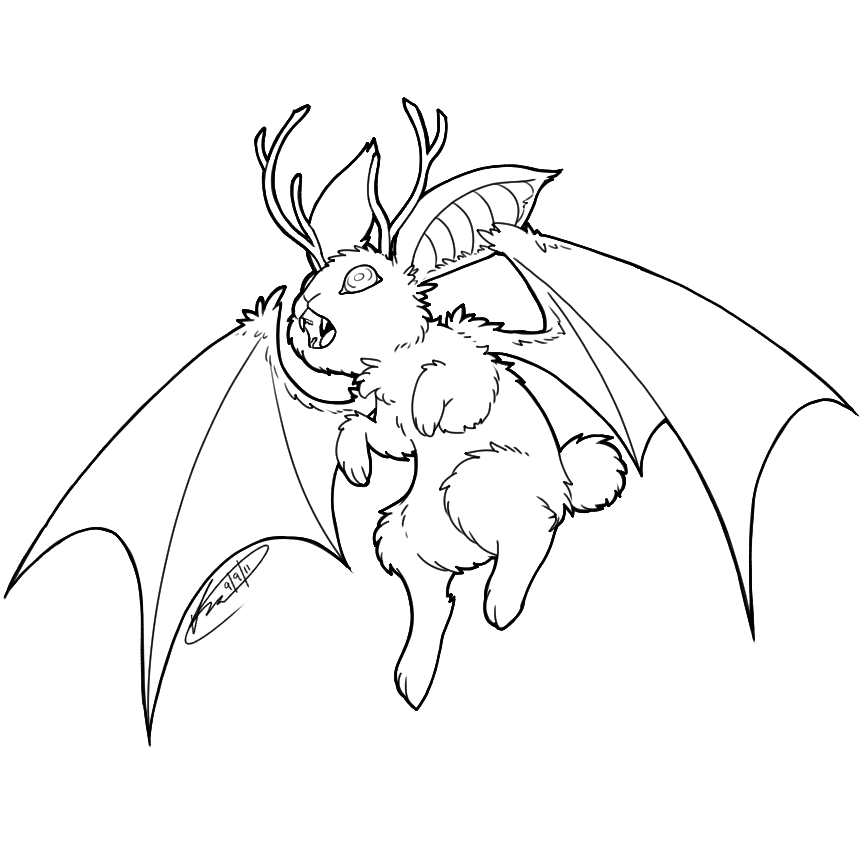 Jackalope Line Drawing