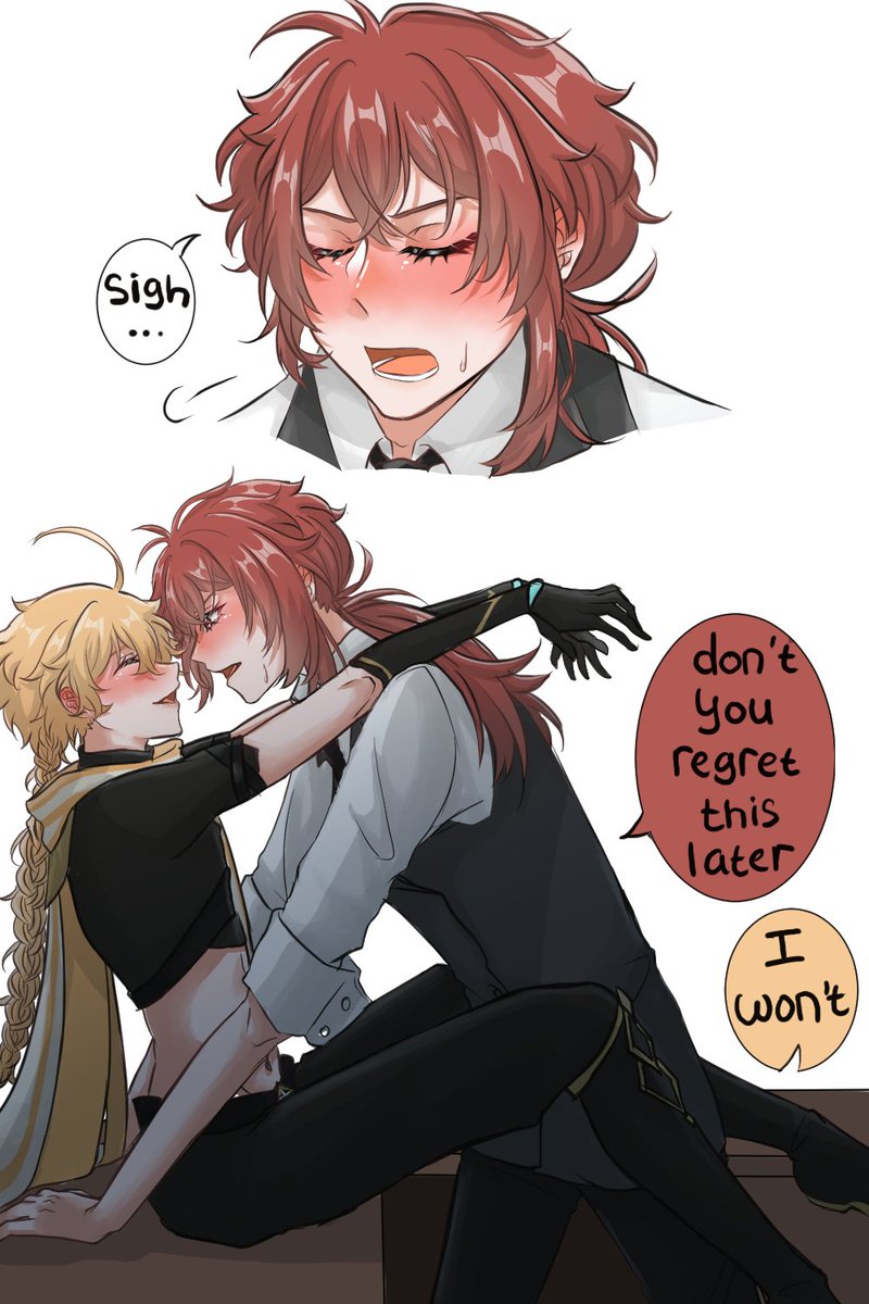 「⚠️🍇🌻⚠️ ⚠️diluc x aether⚠️ drunk〜 part 1/2 #デイル空 #原神 #Ge」れんれん🌤️の漫画