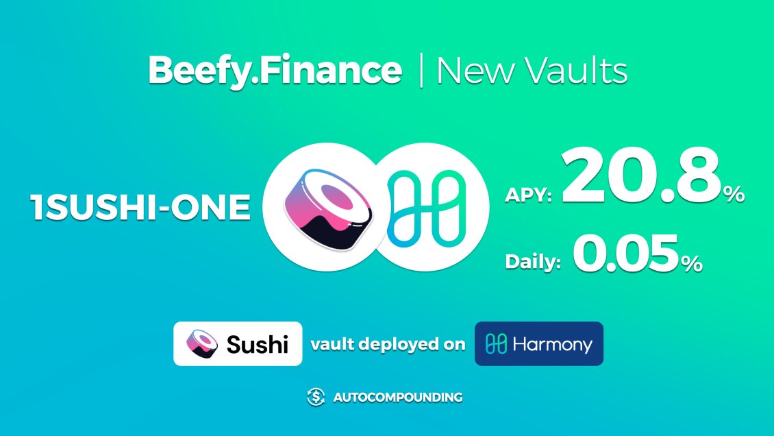 Beefy Finance on Twitter: "The first batch of @SushiSwap vaults are now live on the Beefy # ...