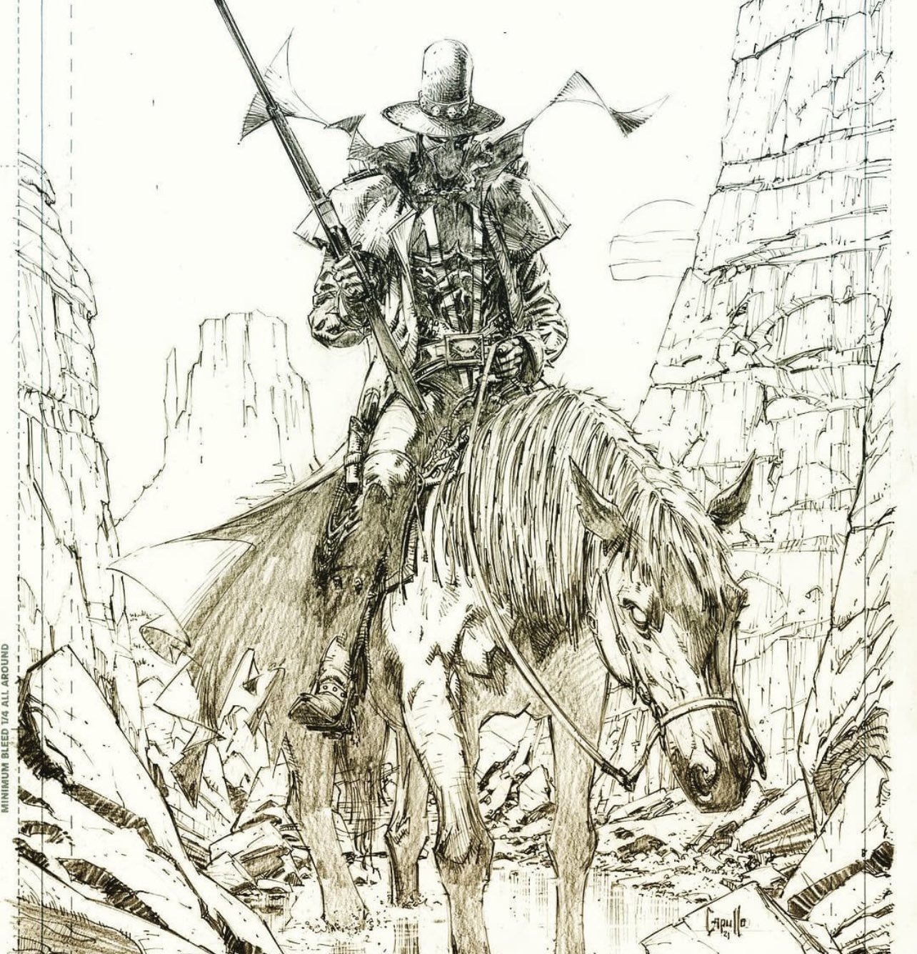 Spawn Gunslinger Drawing