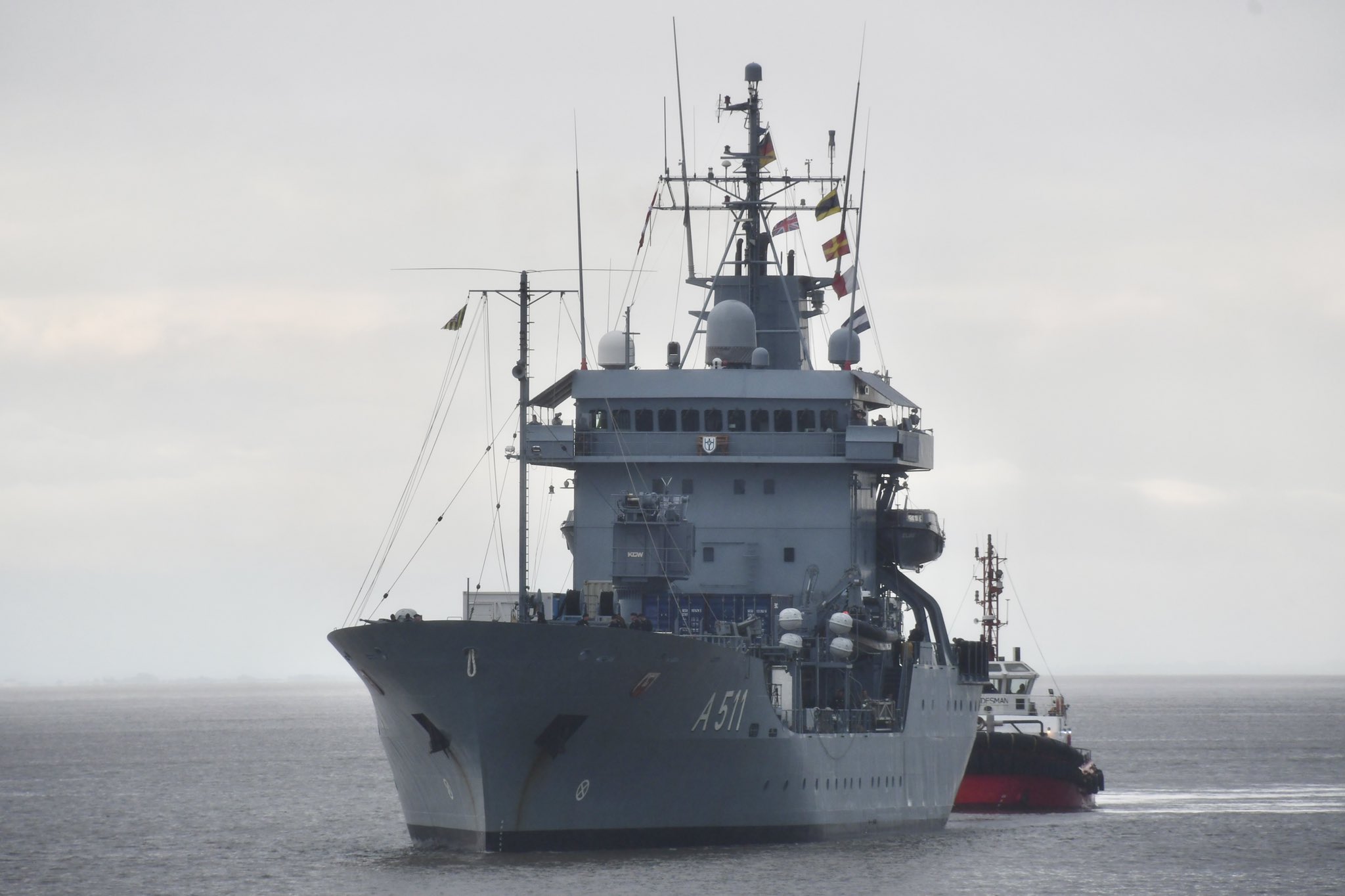 WarshipCam on Twitter: "German Navy Elbe-class tender FGS Werra (A514) coming into Cardiff ...