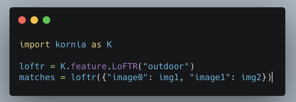 Kornia on Twitter: "Amazing LoFTR is in #kornia master branch now! 🥳 Implement state-of-the are ...