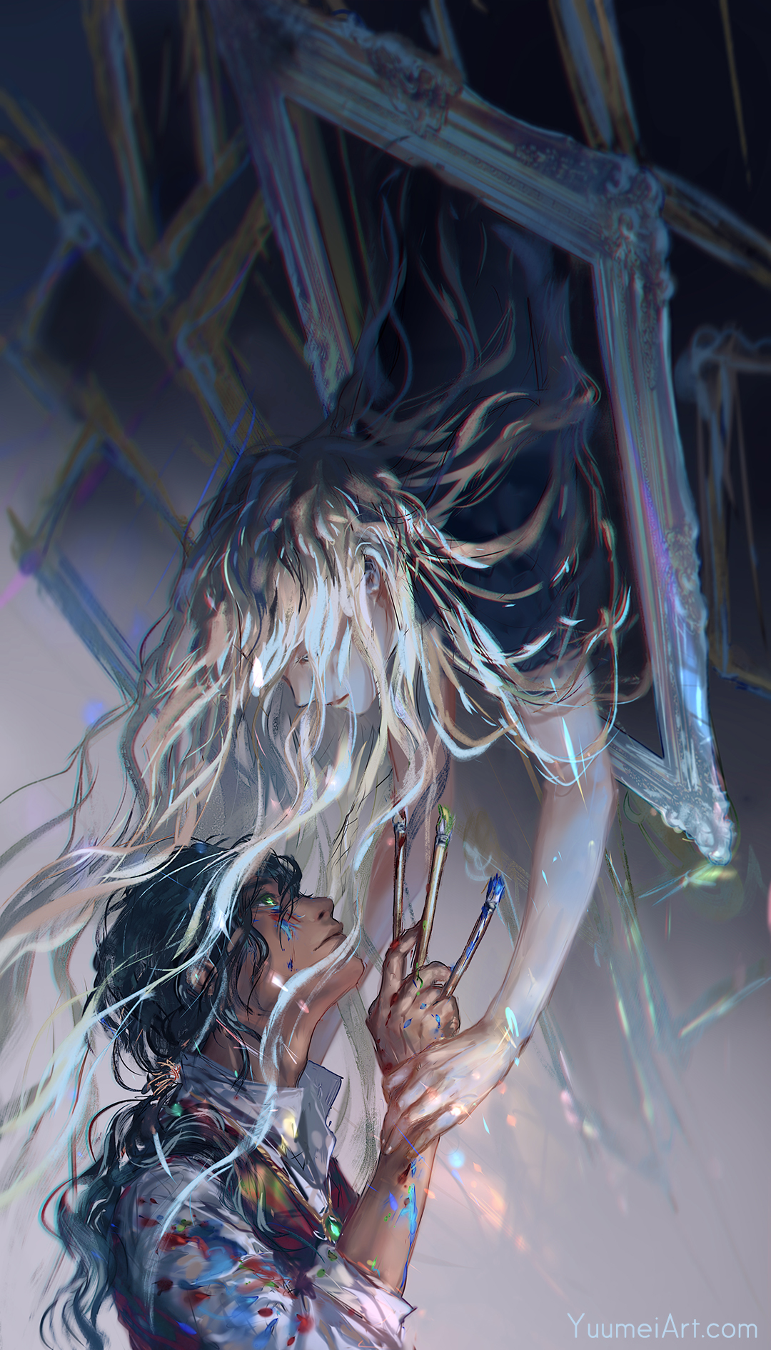 Yuumei on Twitter: "Curses~ A scene from my WIP illustrated novel, 1000 Words Unframed :D https ...