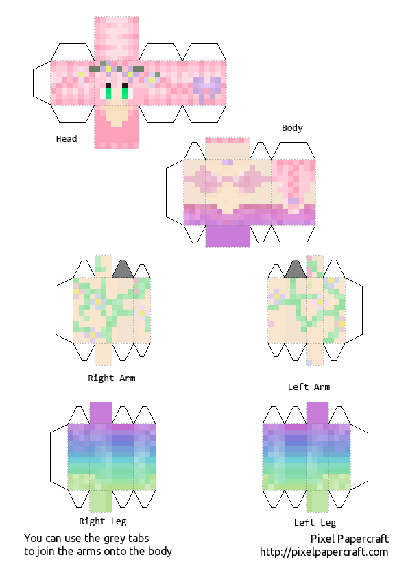 Minecraft Papercraft Girl Skin Templates