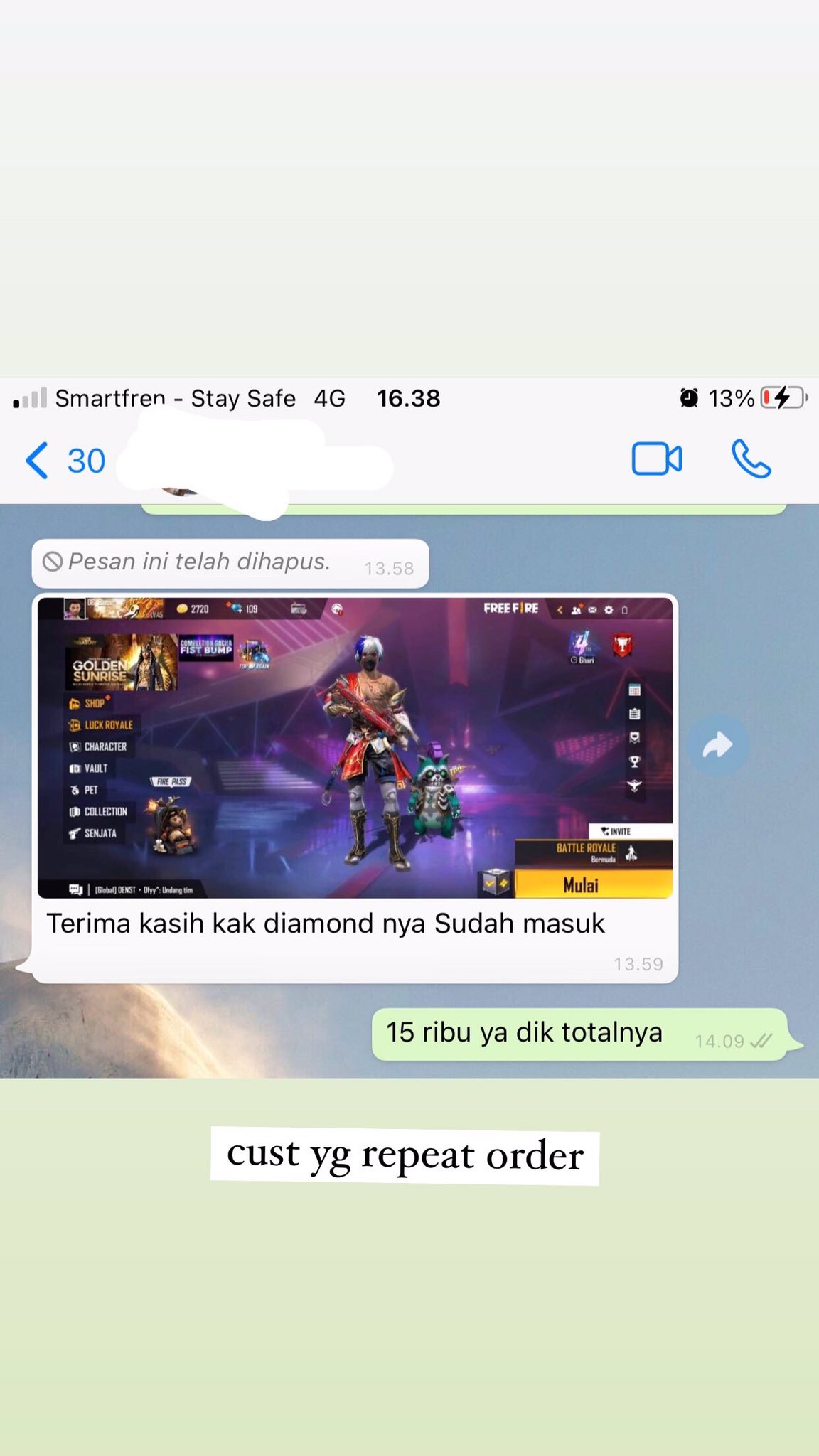 JASA TULIS || JUAL TOP UP DM FF (@andara_99) / Twitter