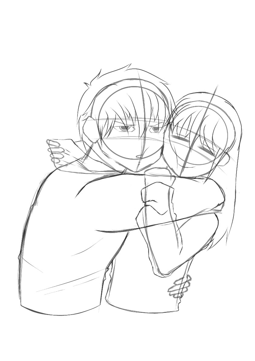 Two People Hugging Anime