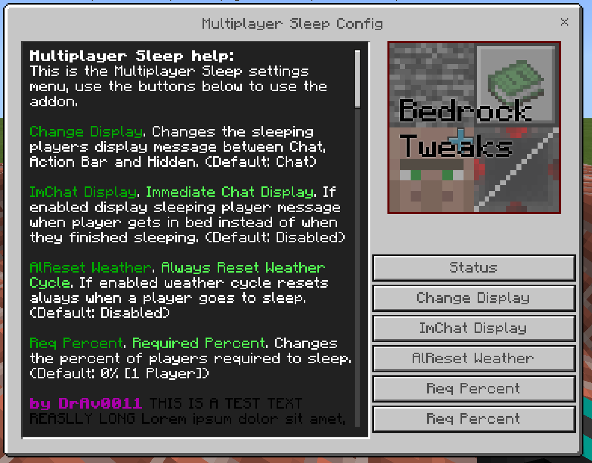 Bedrock Tweaks Minecraft Bedrock Tweaks Addon For 1.15/1.16