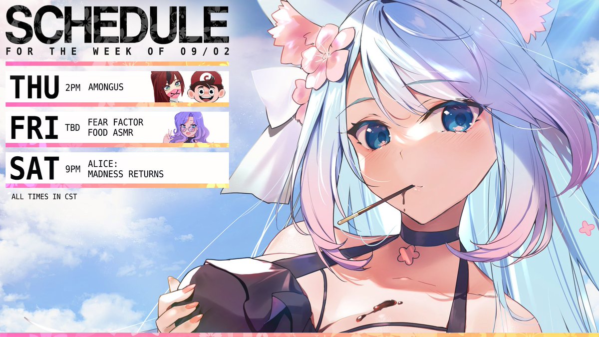 VShojo on Twitter: "【🌸 Weekly Schedule 🌸】 Silvervale September 2 - September 4 ️ https://t.co ...