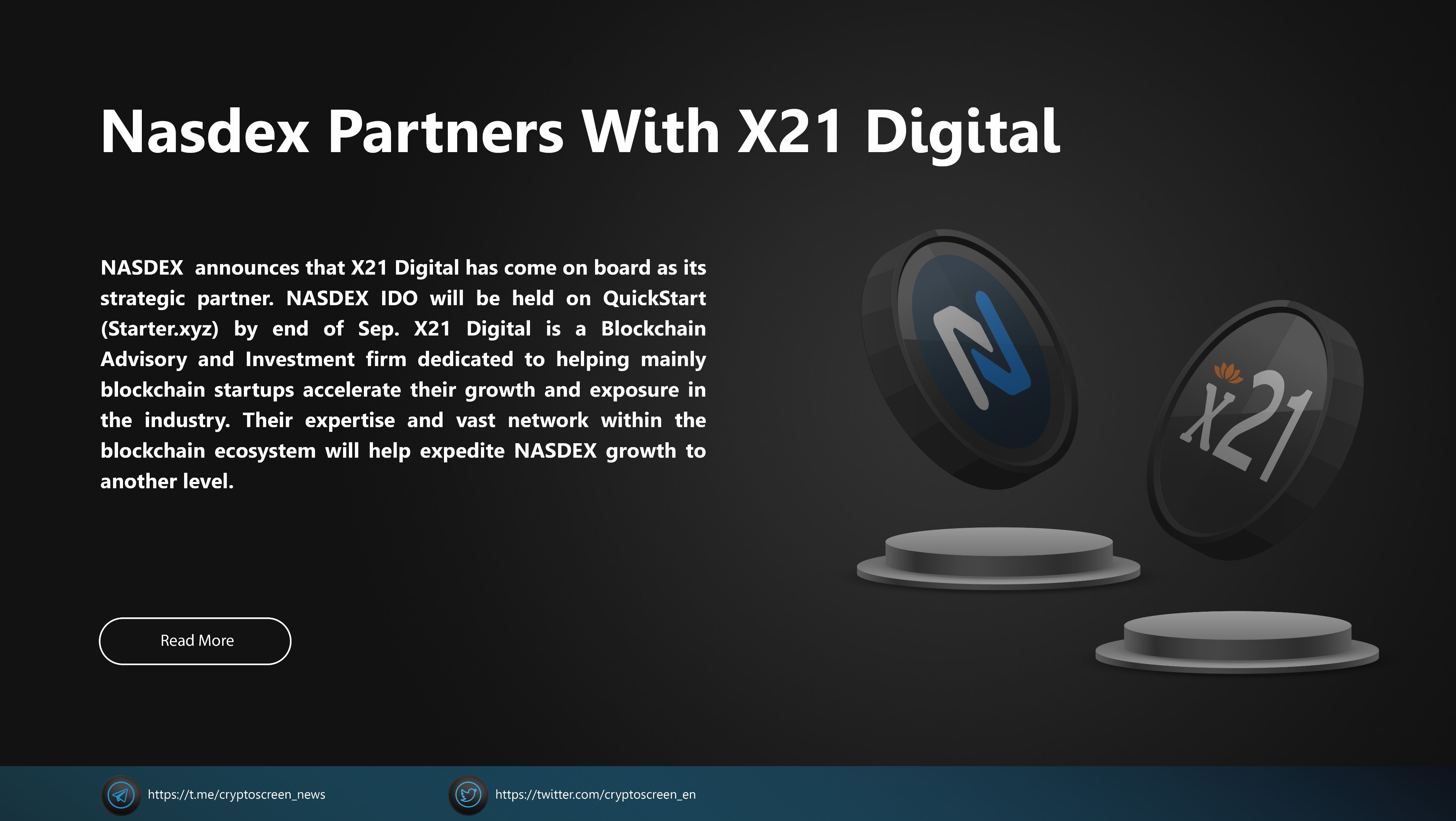 CRYPTOSCREEN on Twitter: "Nasdex Partners With X21 Digital!! Read More : https://t.co/bLwMihSm9m ...