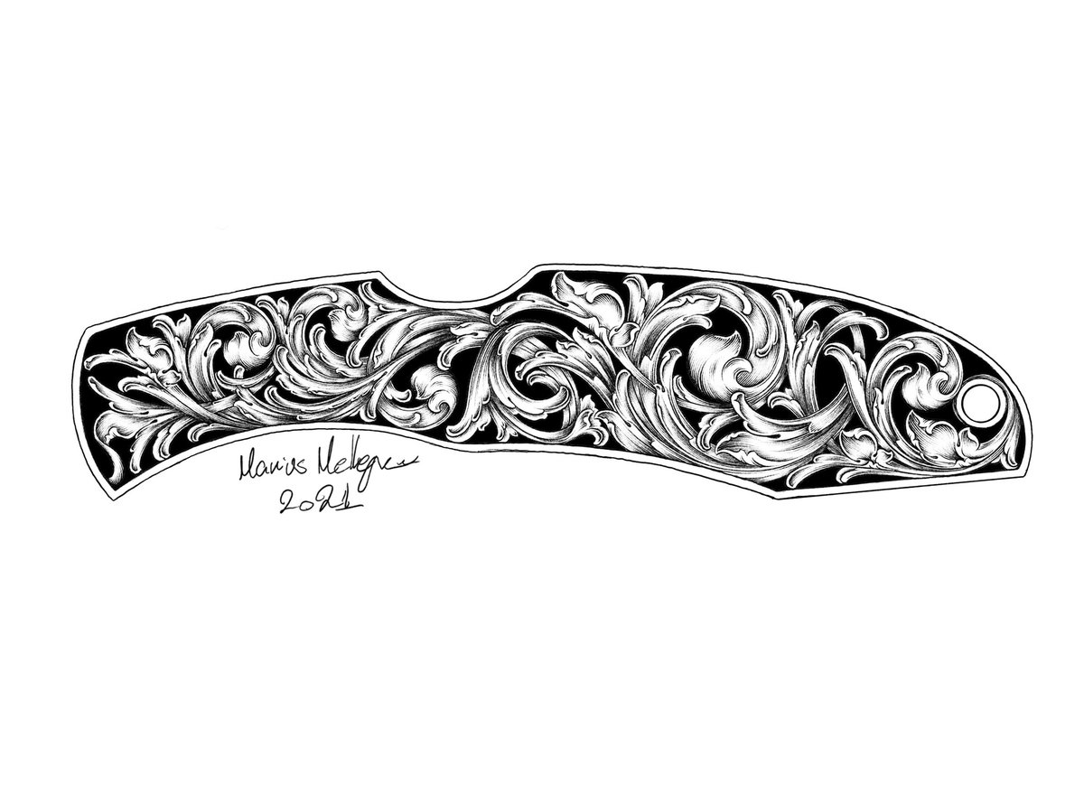 Acanthus Scroll Engraving
