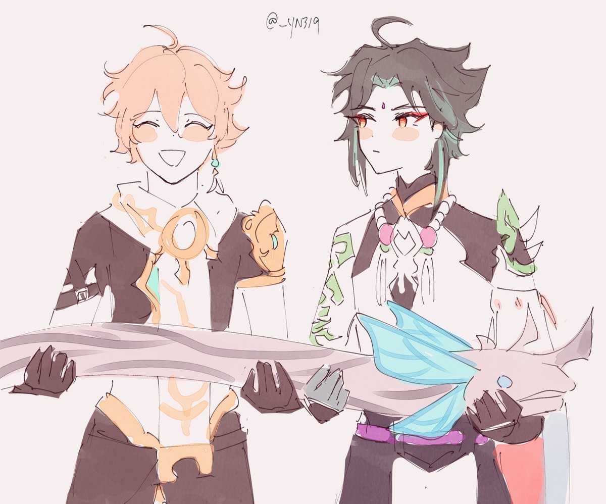 「nooo aether don't get sick #GenshinImpact #原神 #xiao #aethe」RIIKYUNの漫画