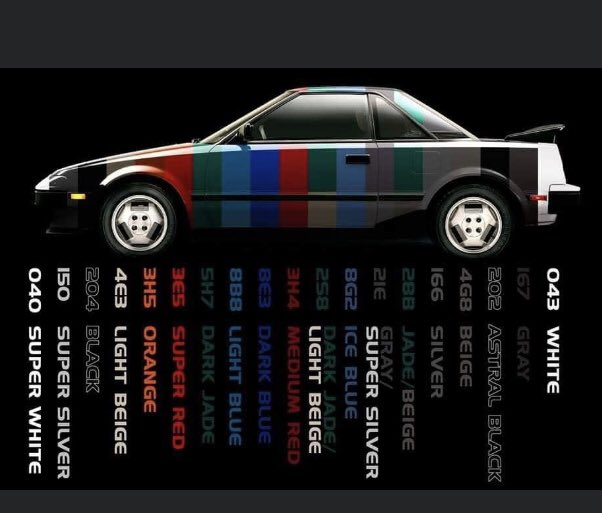 Toyota Mr2 Colors 1991 1998 MR2 SW20 Side Molding Color FH5