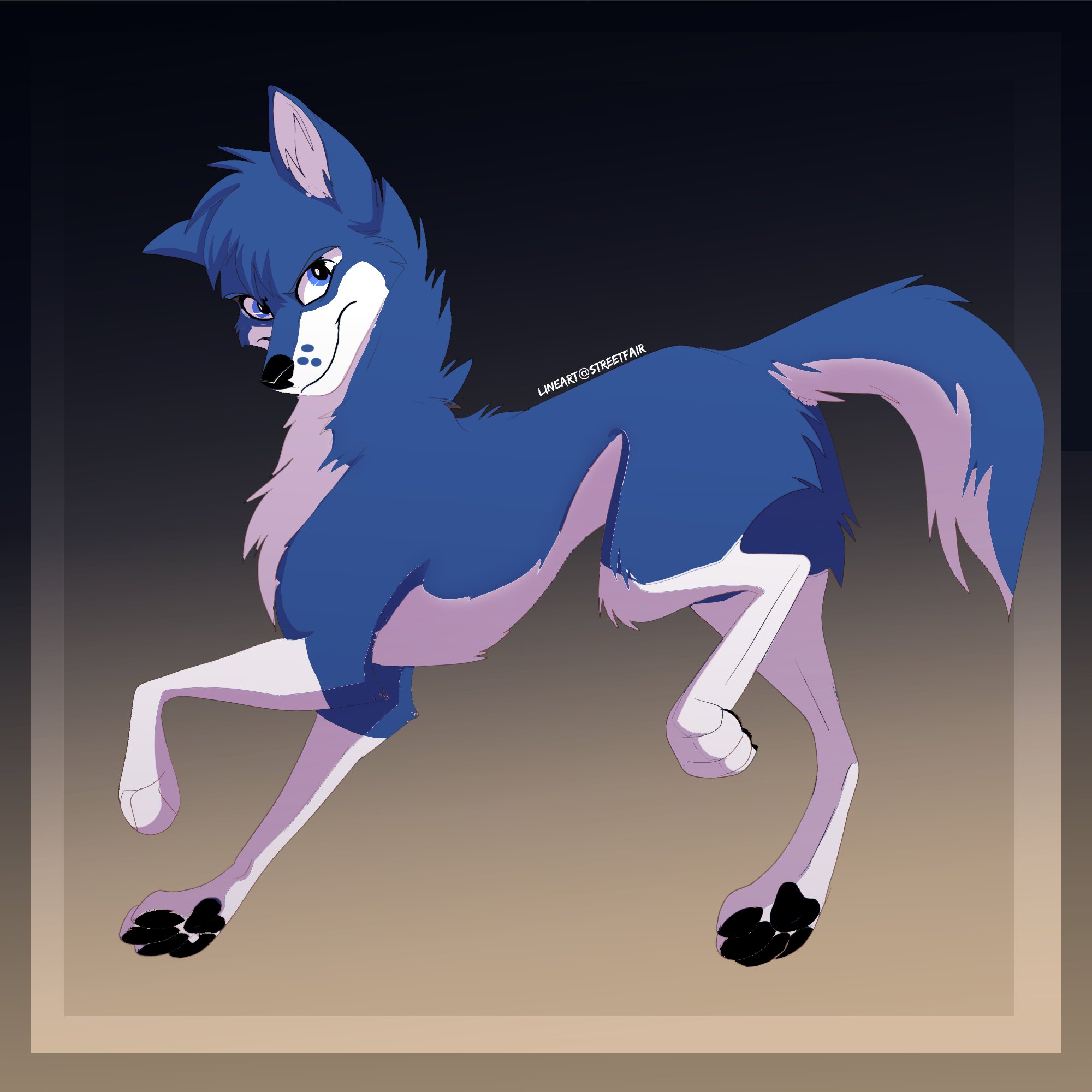 Anime Wolves Line Art