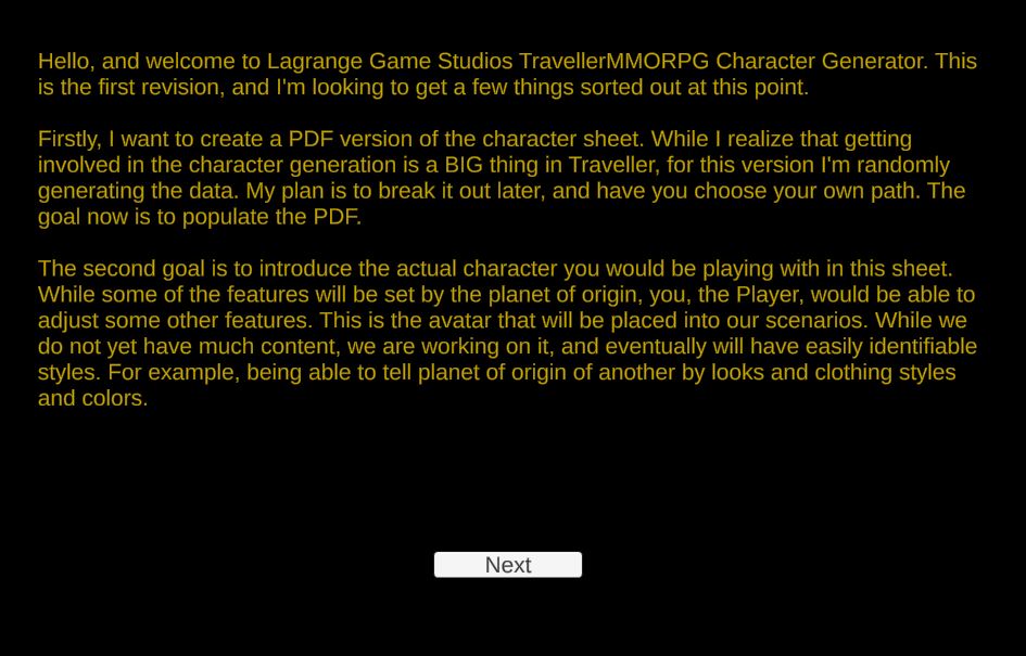 Traveller rpg character creation - gsekool