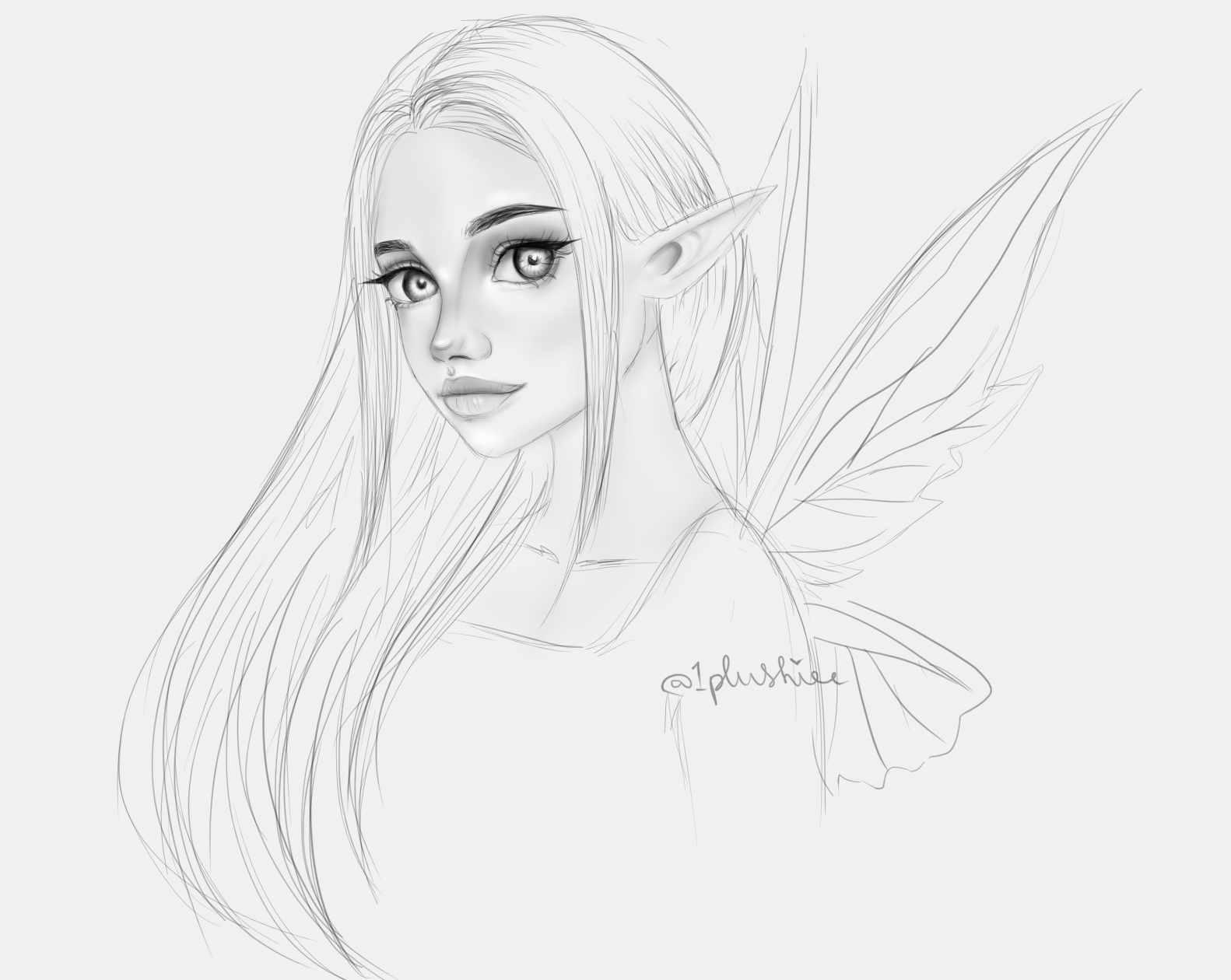 Fairy Face Drawings In Pencil