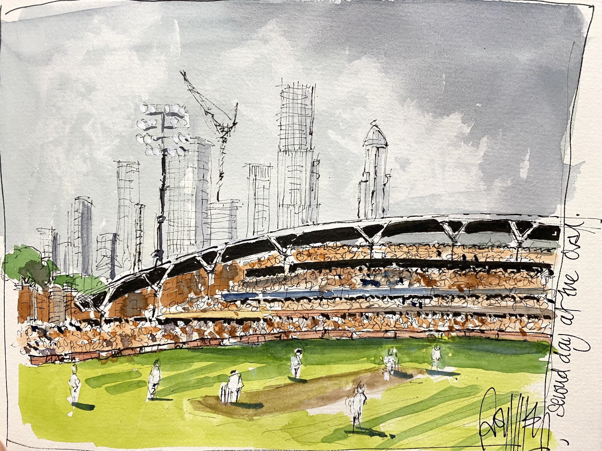 Baseball Field Pencil Drawing