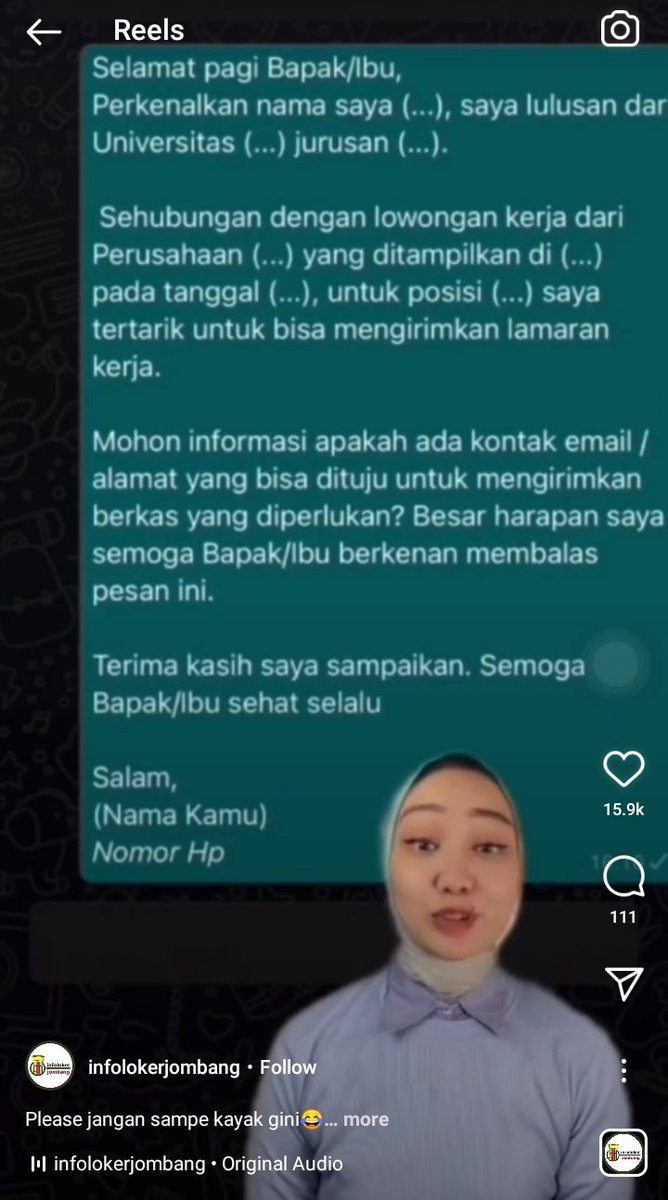 baca likes dan carrd on Twitter: "Work! Tata cara nanya lowongan via wa, siapa tau ada yg butuh…