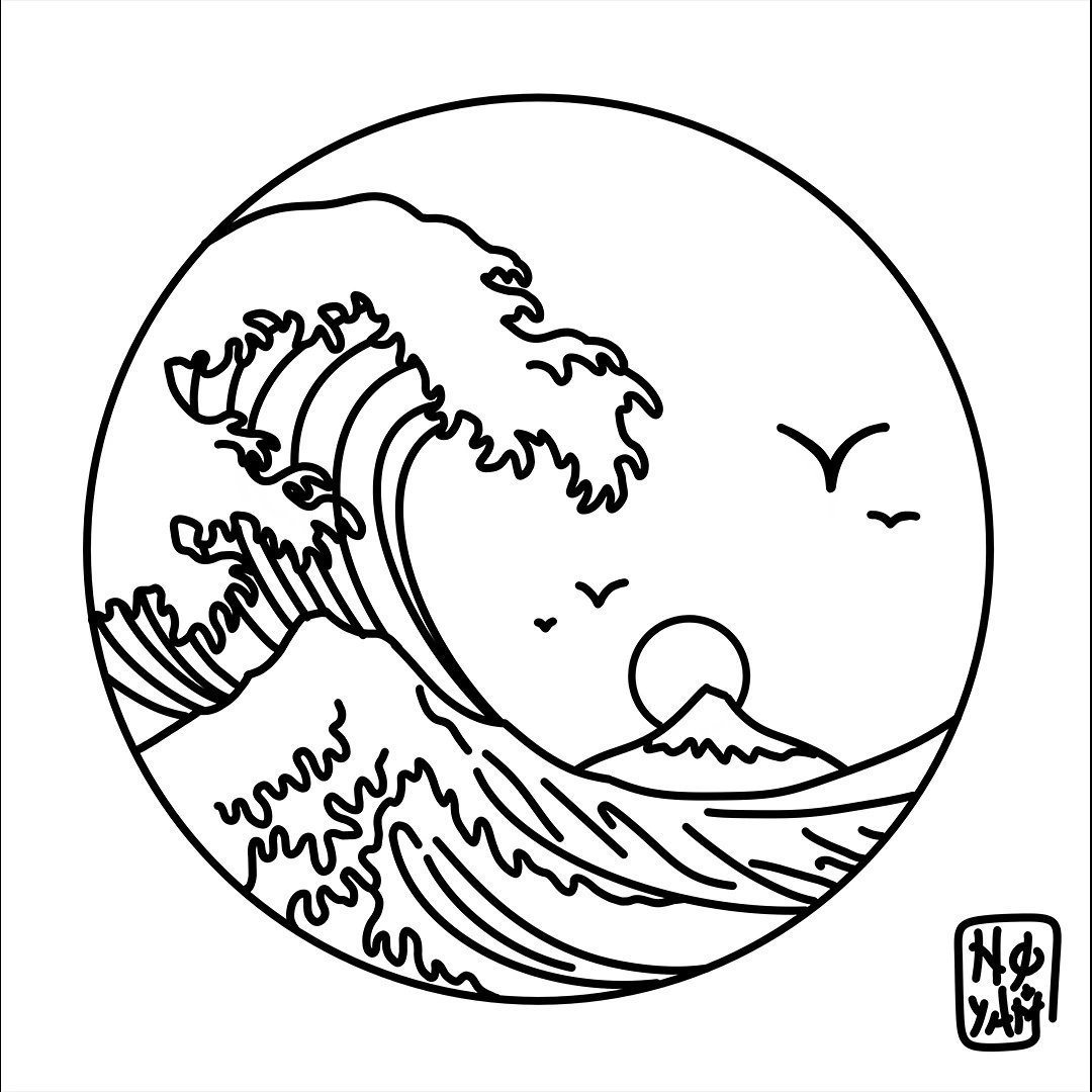Wave Sketch Tattoo