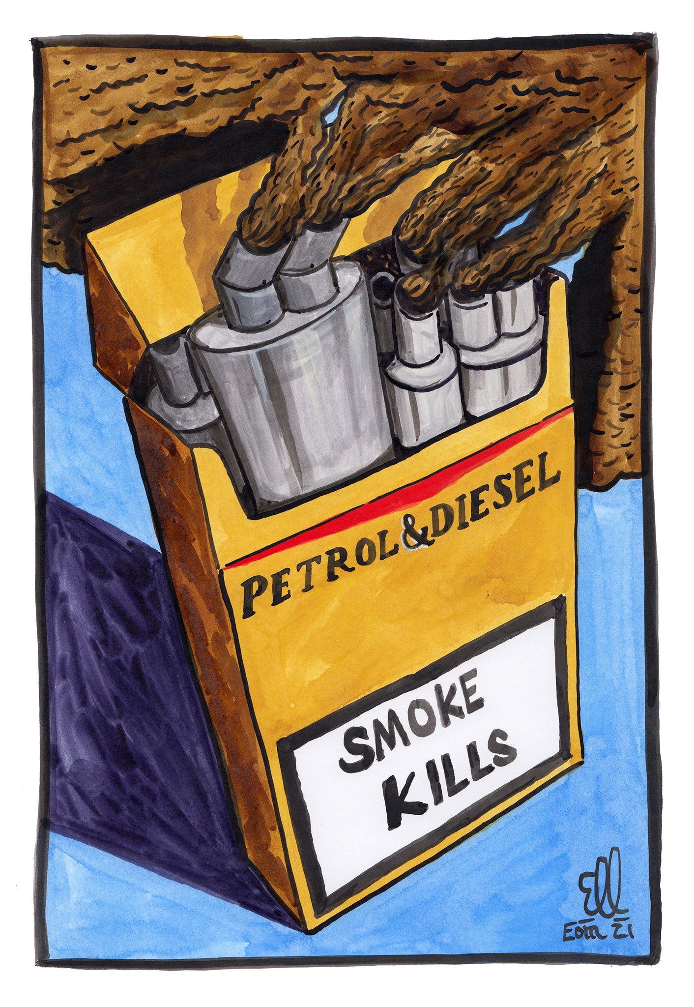 Smoking Kills Poster Cartoon