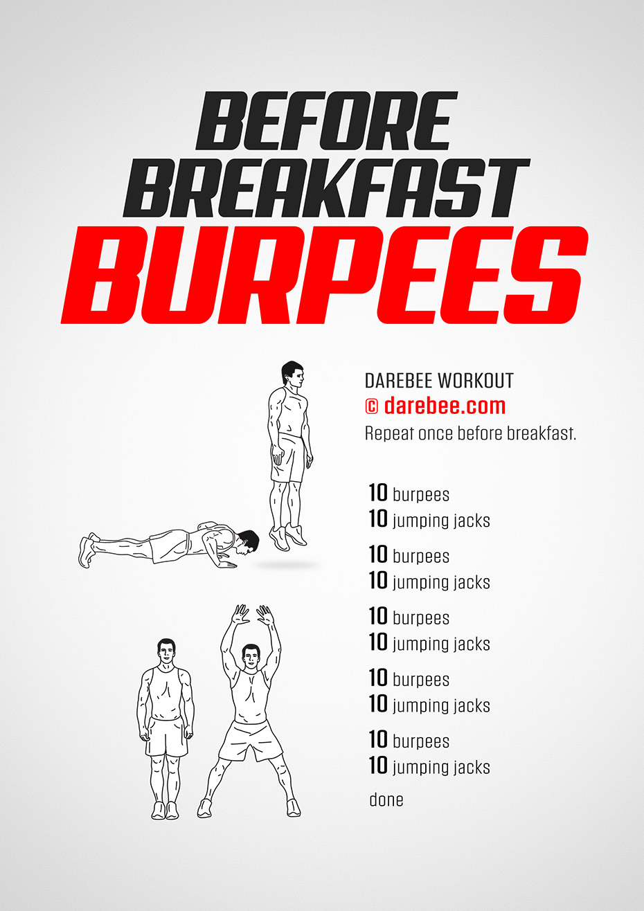 DAREBEE on Twitter: "Workout of the Day Before Breakfast Burpees Workout by #DAREBEE PDF ...