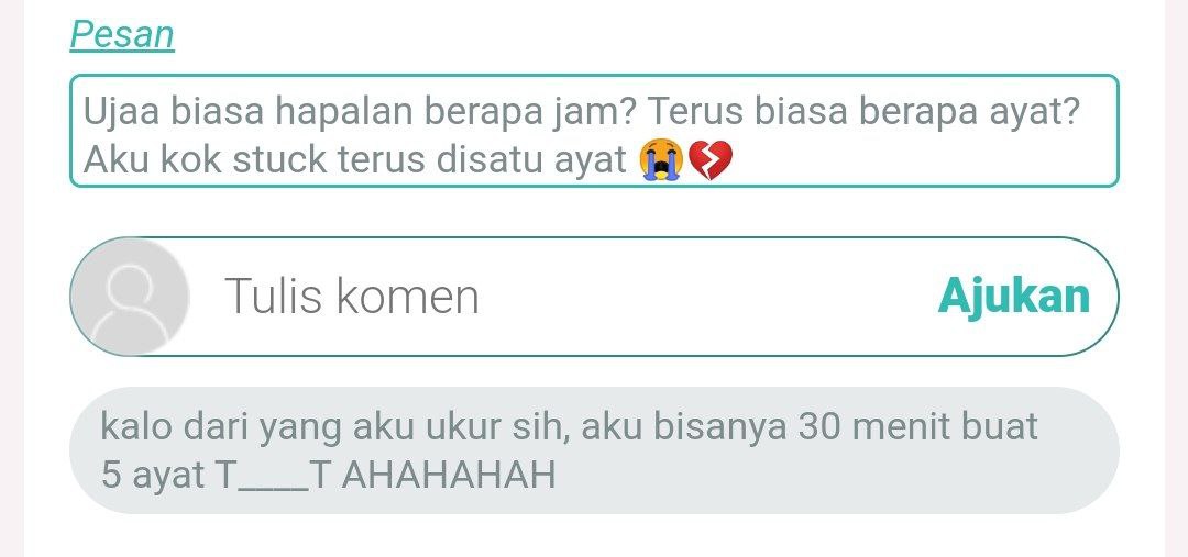 khuza || kinda ia. on Twitter: "aku sih 30 menit buat 5 ayat doang skksks😞. biasanya kalo aku ...